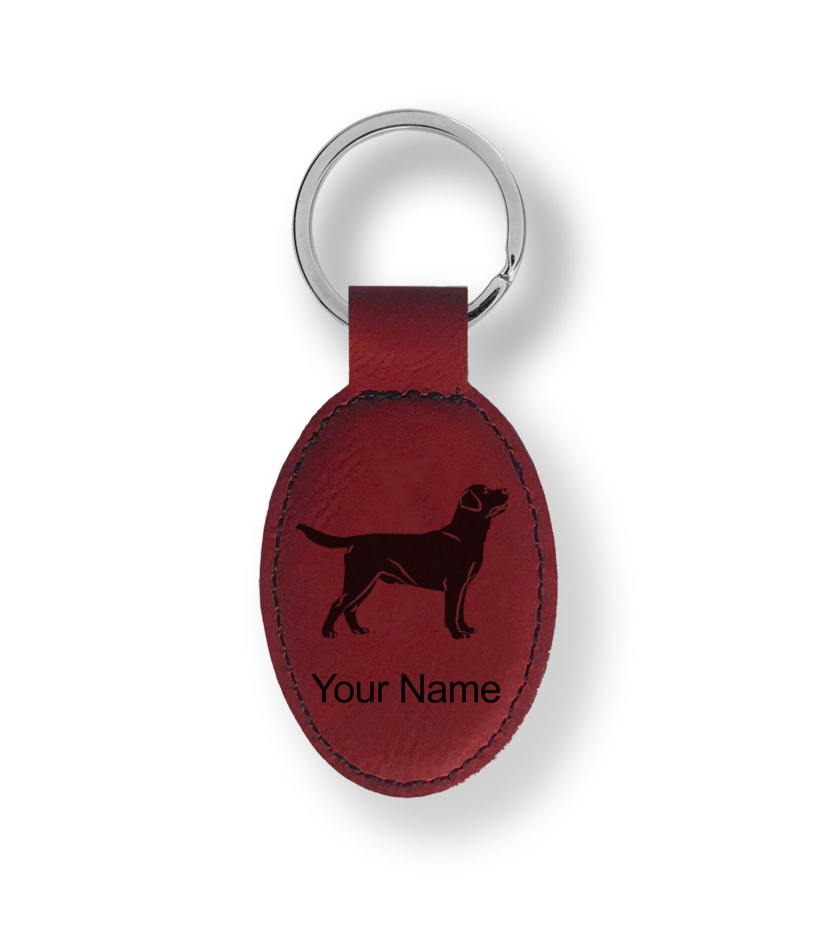 Faux Leather Oval KeychainLabrador Retriever Dog | Etsy