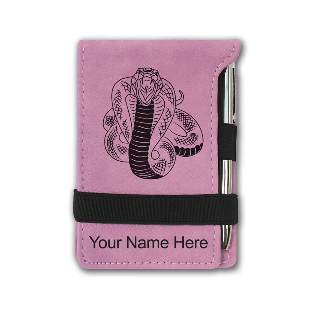 Faux Leather Mini Notepad Cobra Snake Personalized Engraving | Etsy