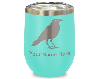 Crow Wine Glass | Etsy