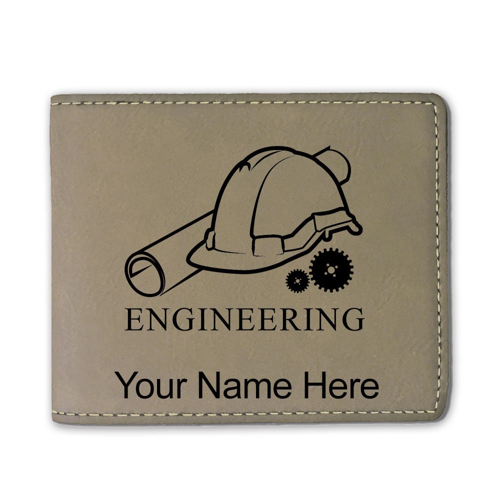 Faux Leather Bi-fold Wallet Engineering Personalized - Etsy