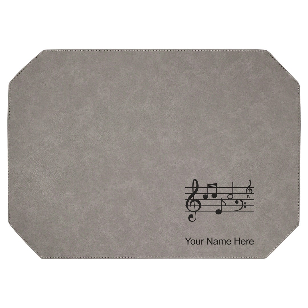 Faux Leather Place Mat, Music Staff, Personalized Engraving Included - Etsy