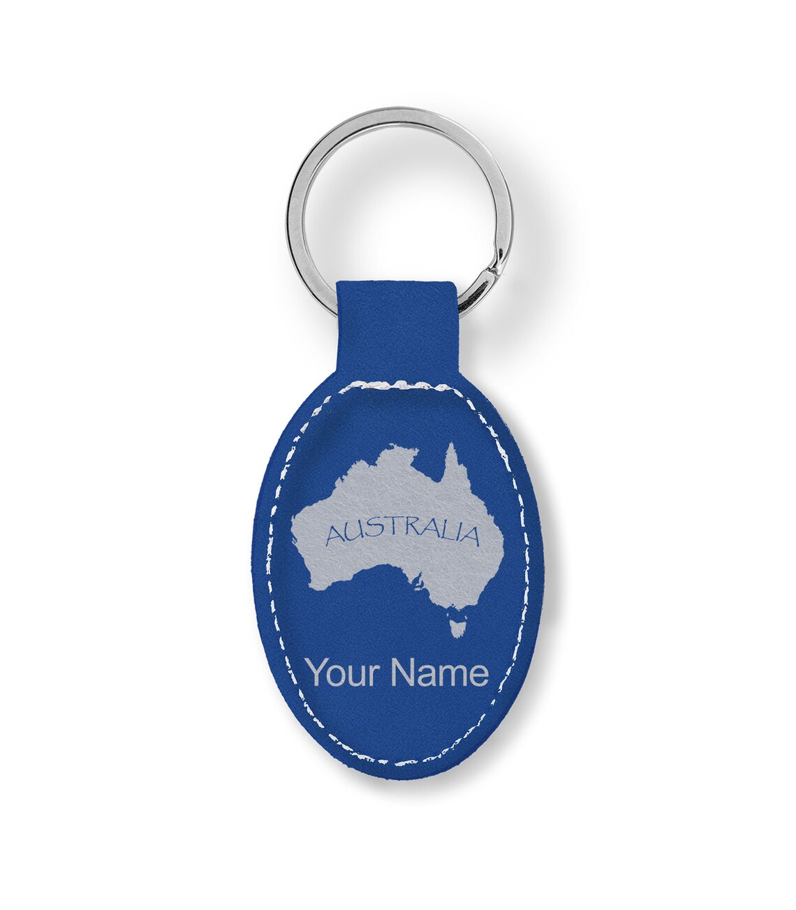 Faux Leather Oval KeychainAustralian Continent Personalized | Etsy