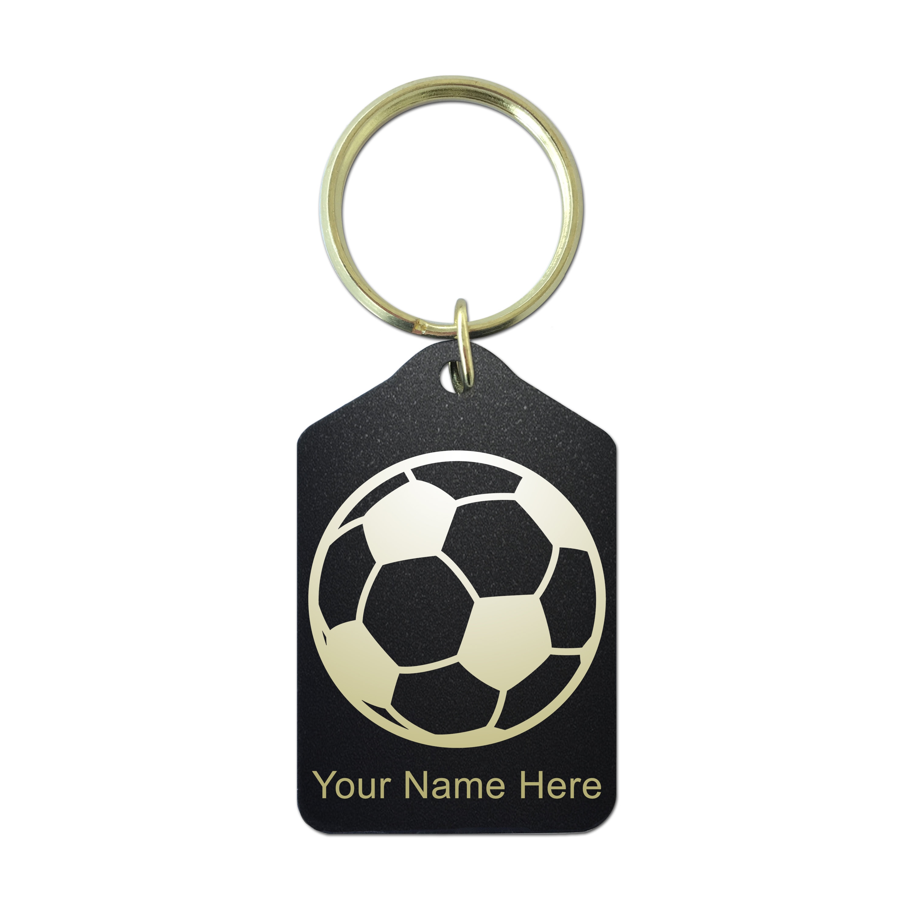 Black Metal Keychain, soccer Ball, Personalized Engraving Included - Etsy