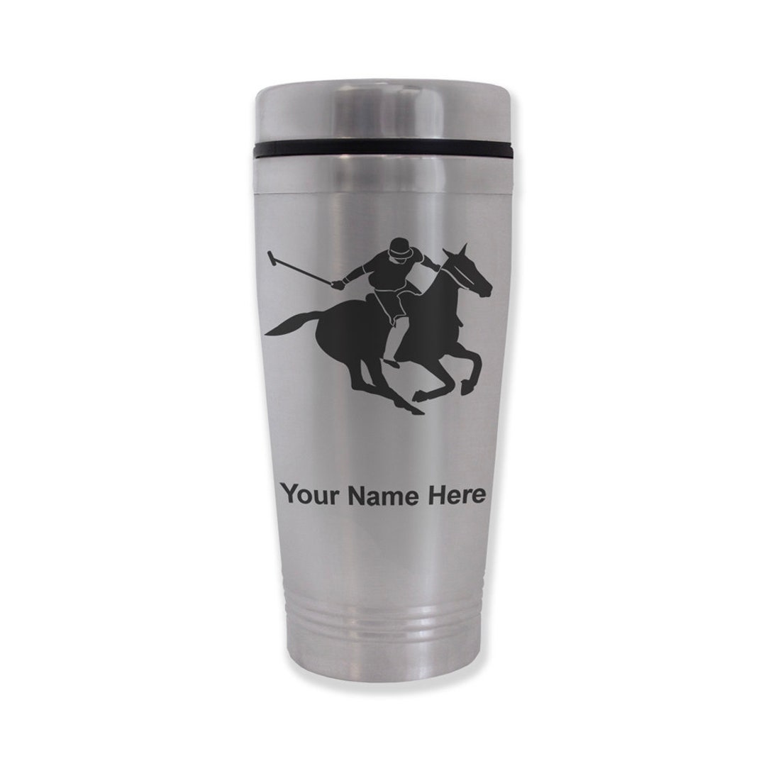 Commuter Travel Mug, polo Player, Personalized Engraving Included - Etsy
