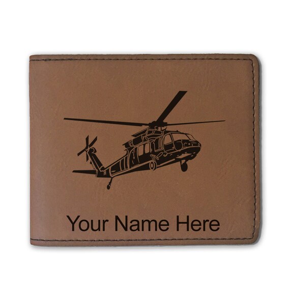 Faux Leather Bi-fold Walletmilitary Helicopter 1 - Etsy