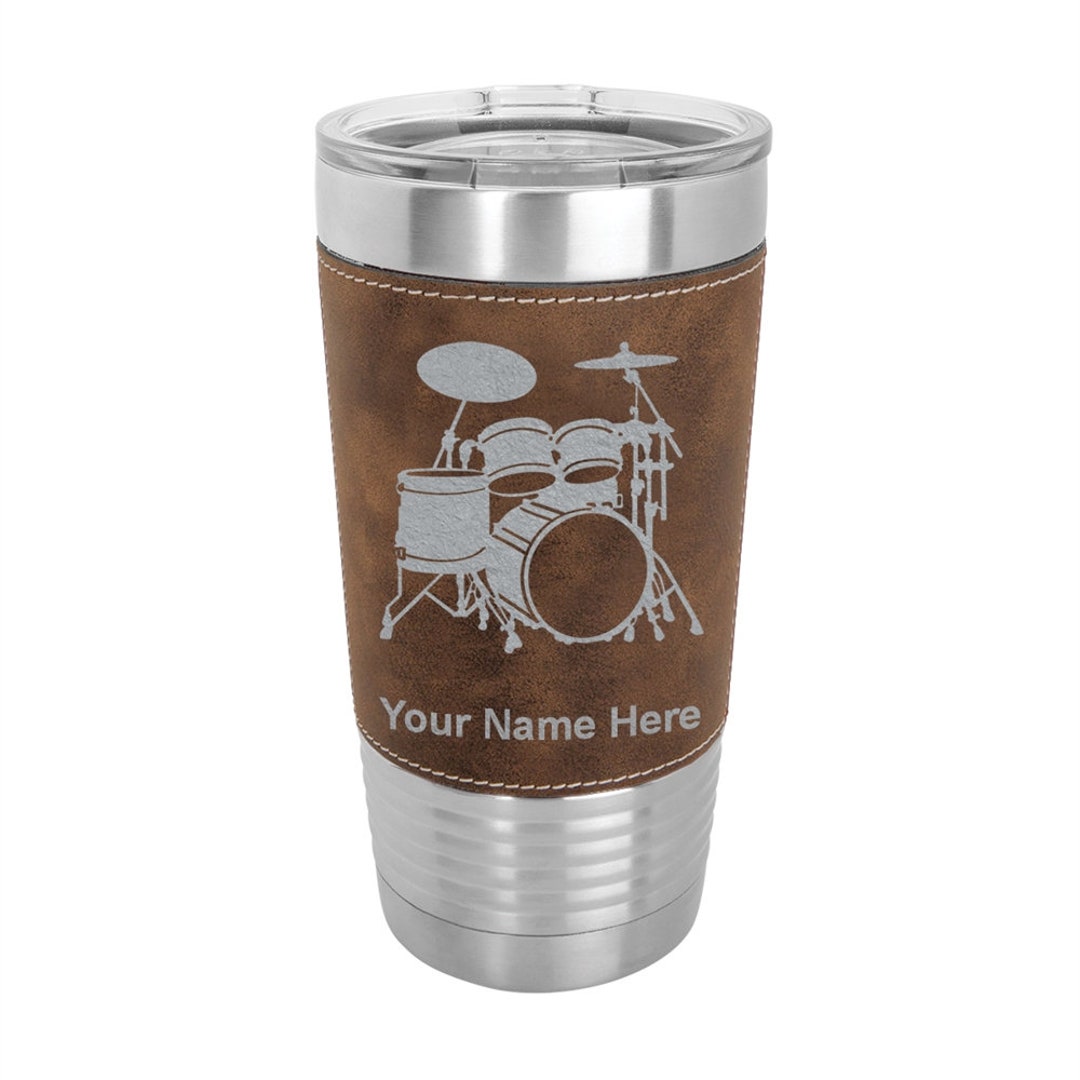 20oz Faux Leather Tumbler, Drum Set, Personalized Engraving Included - Etsy