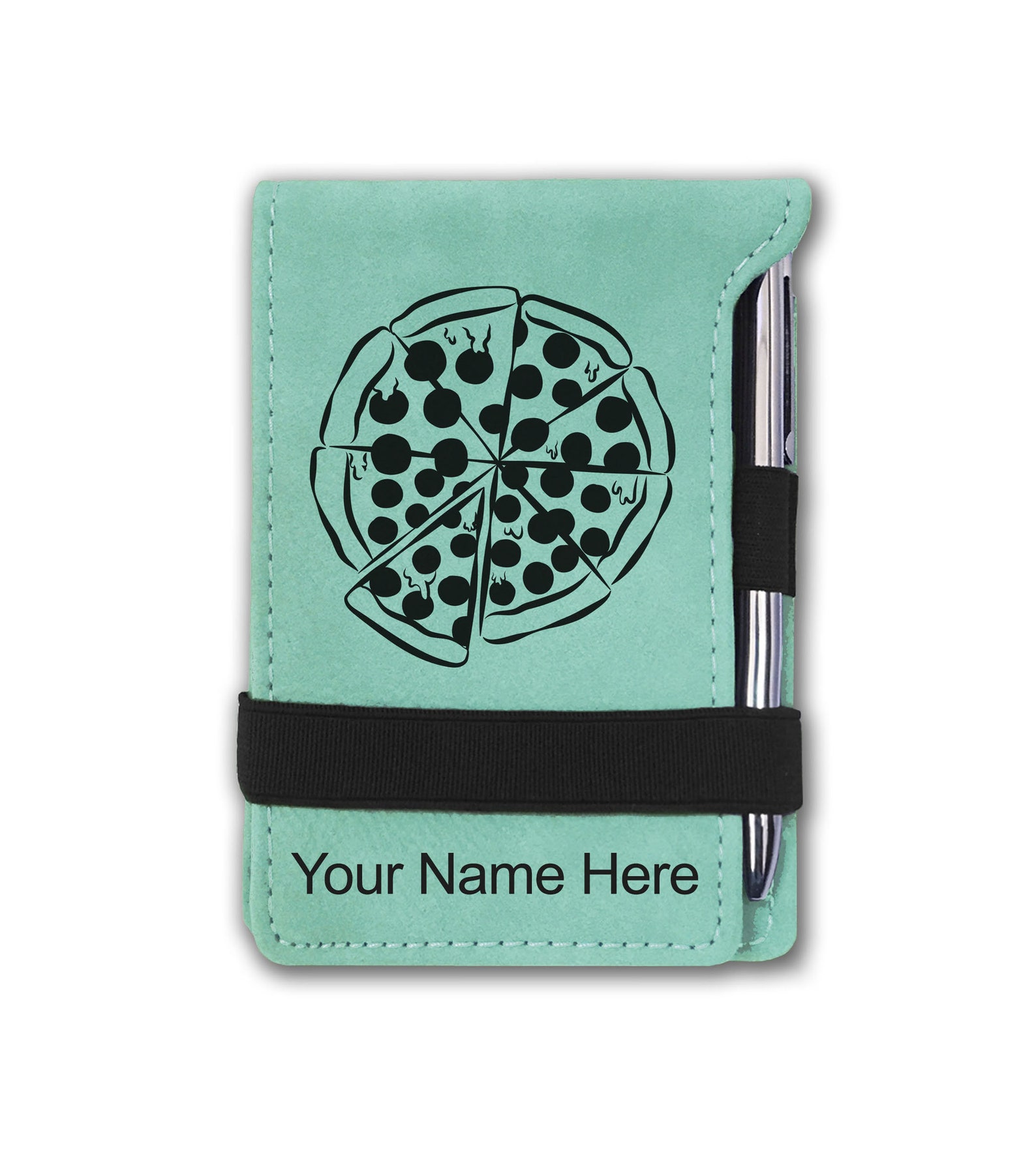 Faux Leather Mini Notepad, pizza, Personalized Engraving Included - Etsy