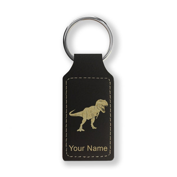 Leather Dinosaur Keychain - Etsy