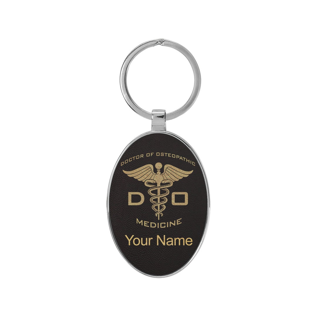 Oval Metal Frame Keychain, DO Doctor of Osteopathic Medicine ...