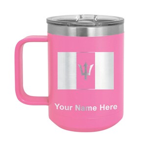 Lasergram 15oz Vacuum Insulated Coffee Mug, Flag of Barbados ...