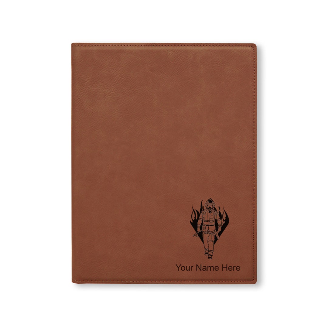 Large 9.5 X 12 Portfolio Notepad, Fireman, Personalized Engraving ...
