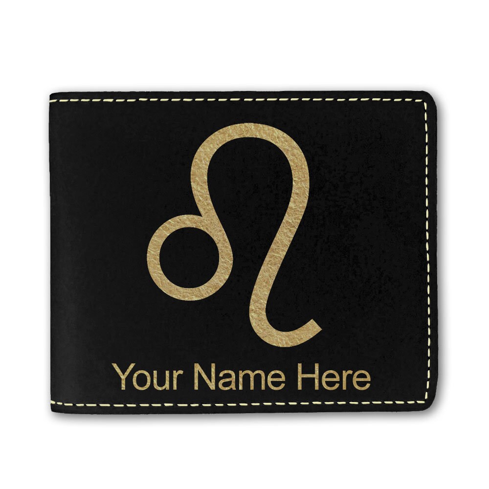 Faux Leather Bi-fold Wallet Zodiac Sign Leo Personalized - Etsy