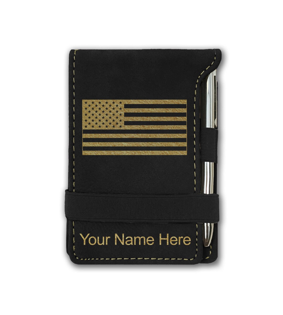 Faux Leather Mini Notepad, flag of the United States, Personalized ...