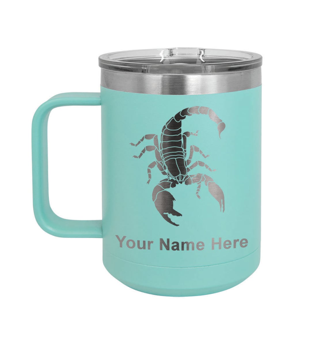 Lasergram 15oz Vacuum Insulated Coffee Mug, Scorpion, Personalized ...