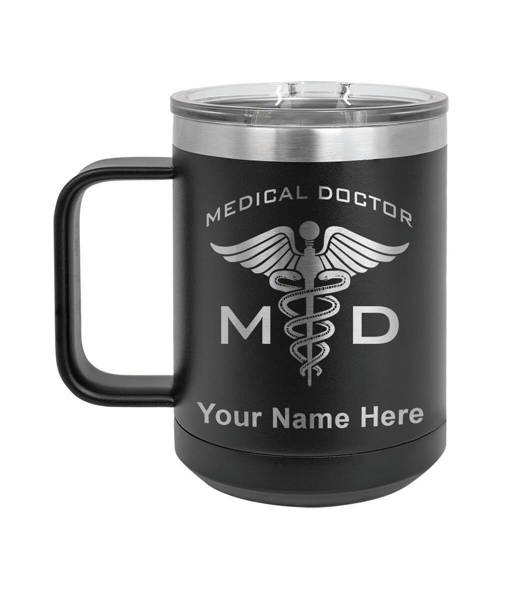 Lasergram 15oz Vacuum Insulated Coffee Mug, MD Medical Doctor ...