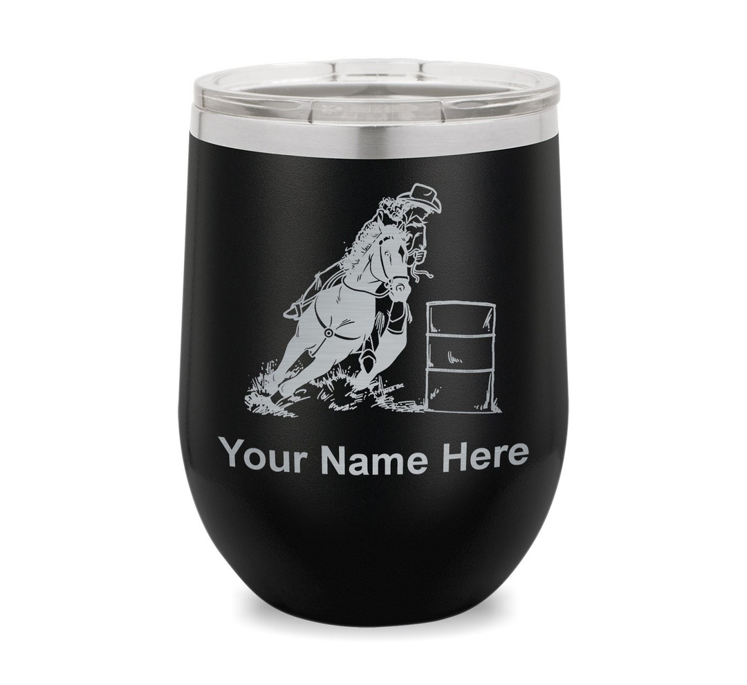 Wine Glass Tumbler, barrel Racer, Personalized Engraving Included - Etsy