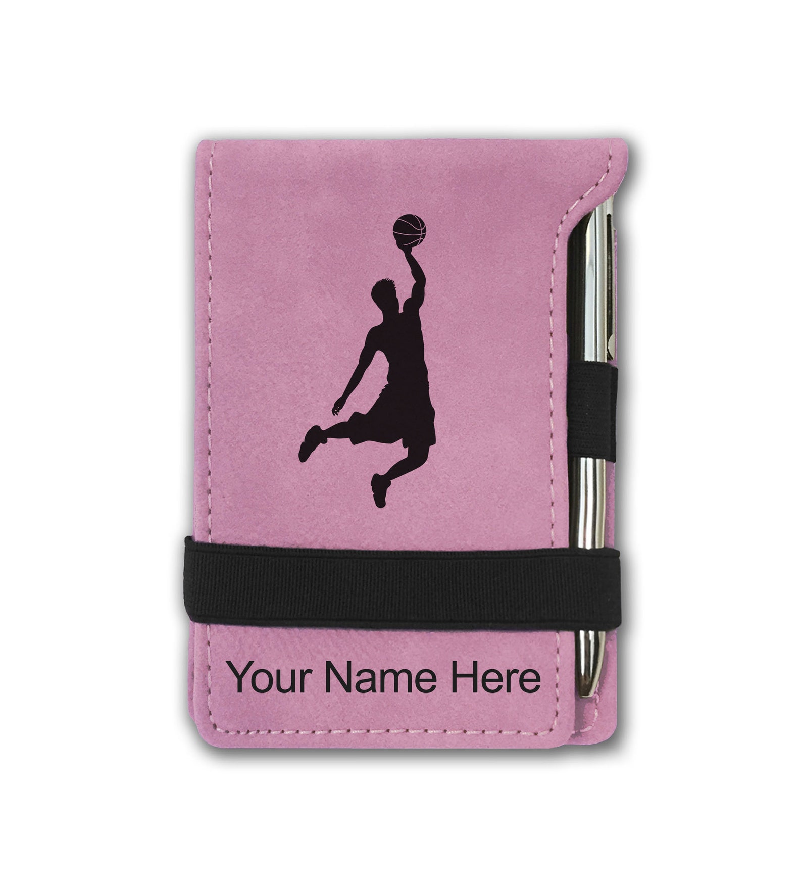 Faux Leather Mini Notepad, basketball Slam Dunk Man, Personalized ...