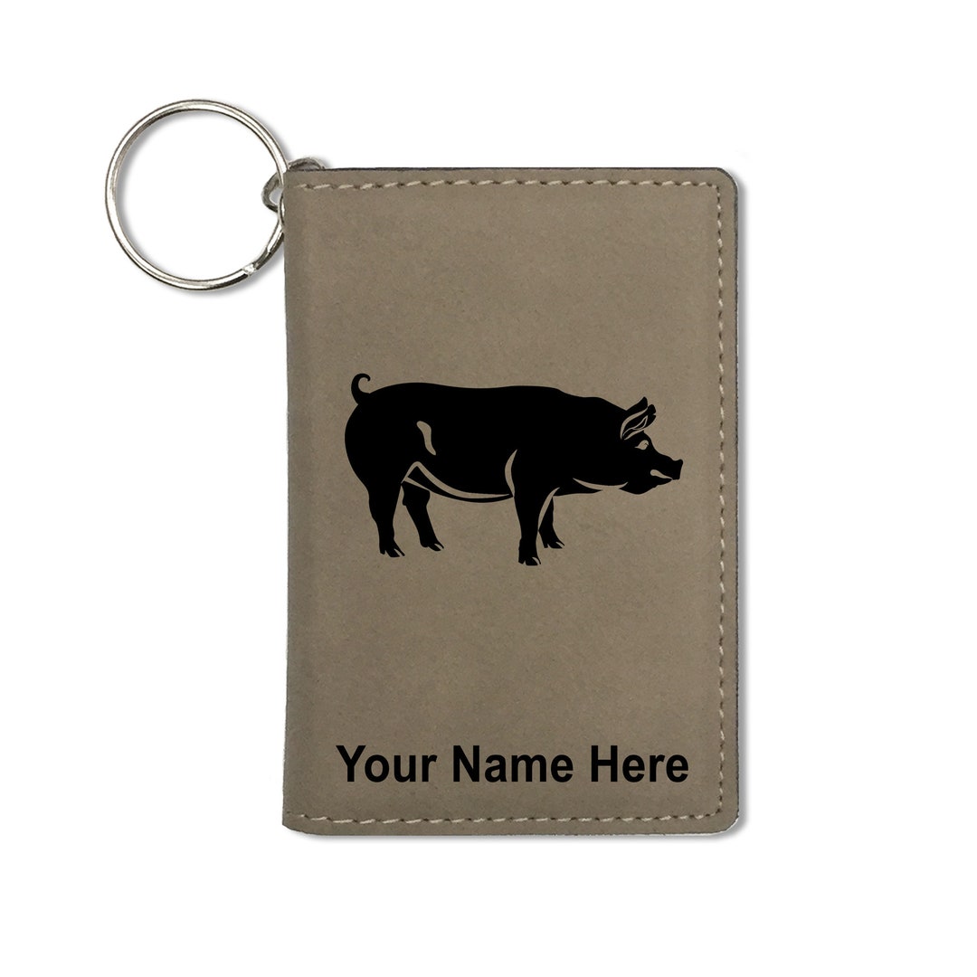 ID Holder Wallet, Pig, Personalized Engraving Included - Etsy