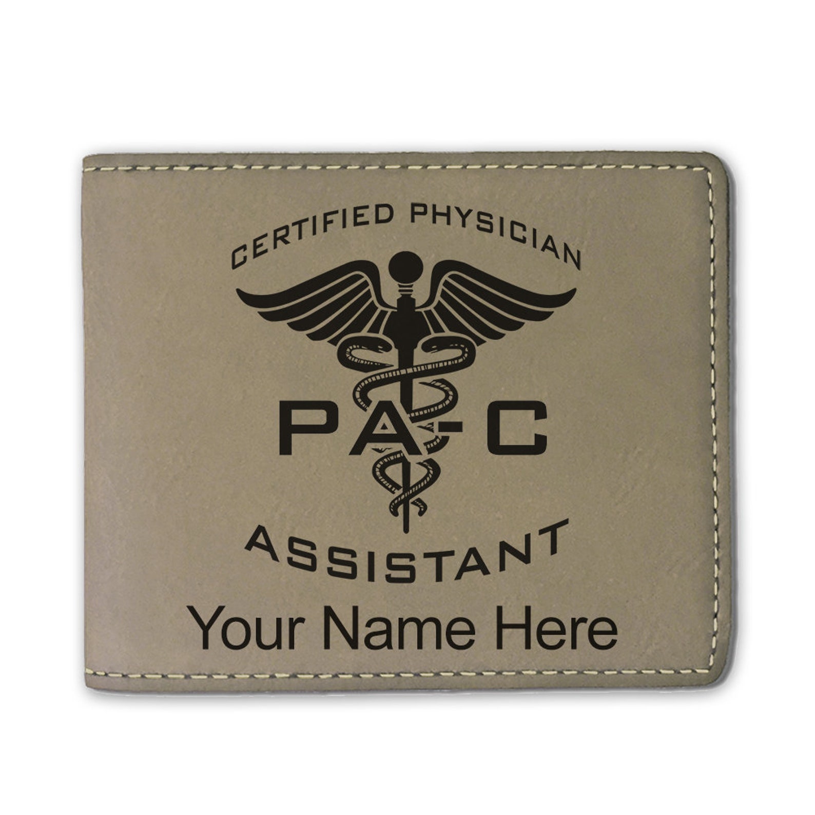 Faux Leather Bi-fold Wallet, pa-c Certified Physician Assistant ...