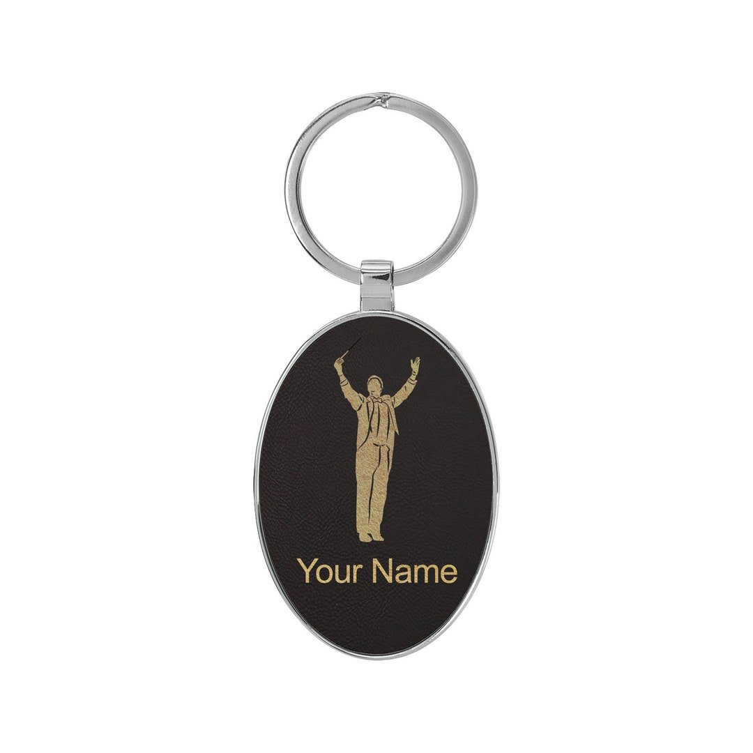 Oval Metal Frame Keychain, Band Director, Personalized Engraving ...