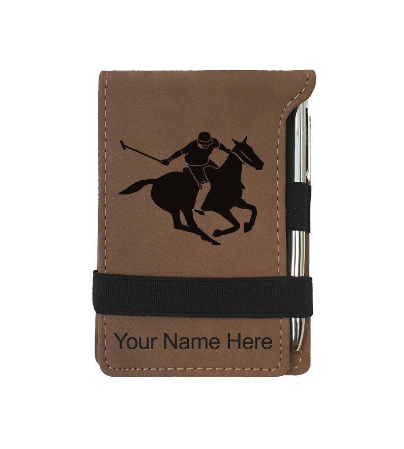 Faux Leather Mini NotepadPolo Player Personalized Engraving | Etsy