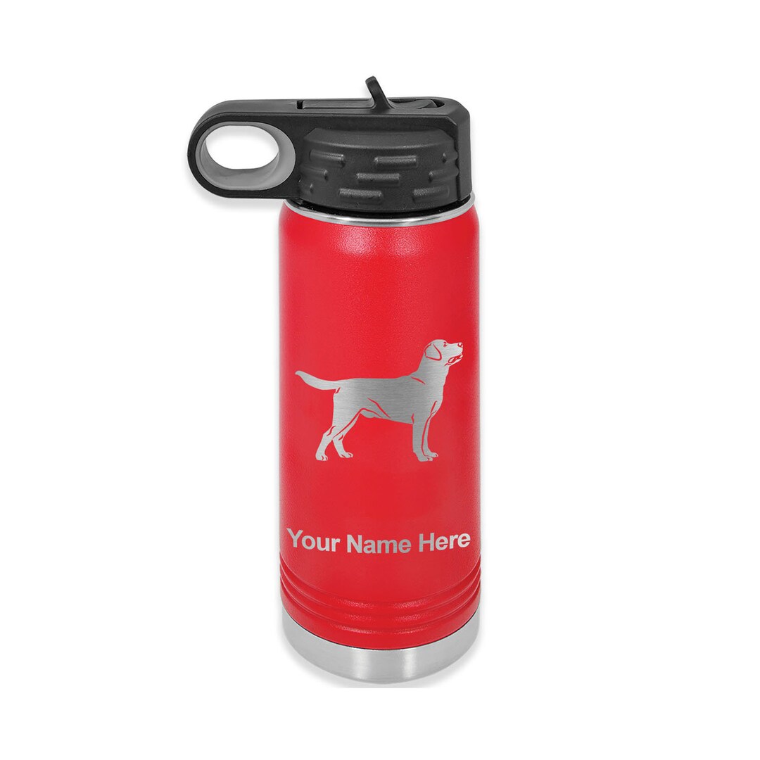 20oz Double Wall Flip Top Water Bottle With Straw, Labrador Retriever ...