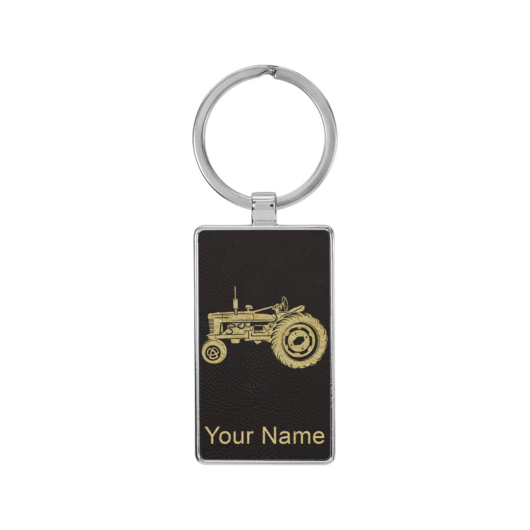 Rectangle Metal Frame Keychain, Old Farm Tractor, Personalized ...