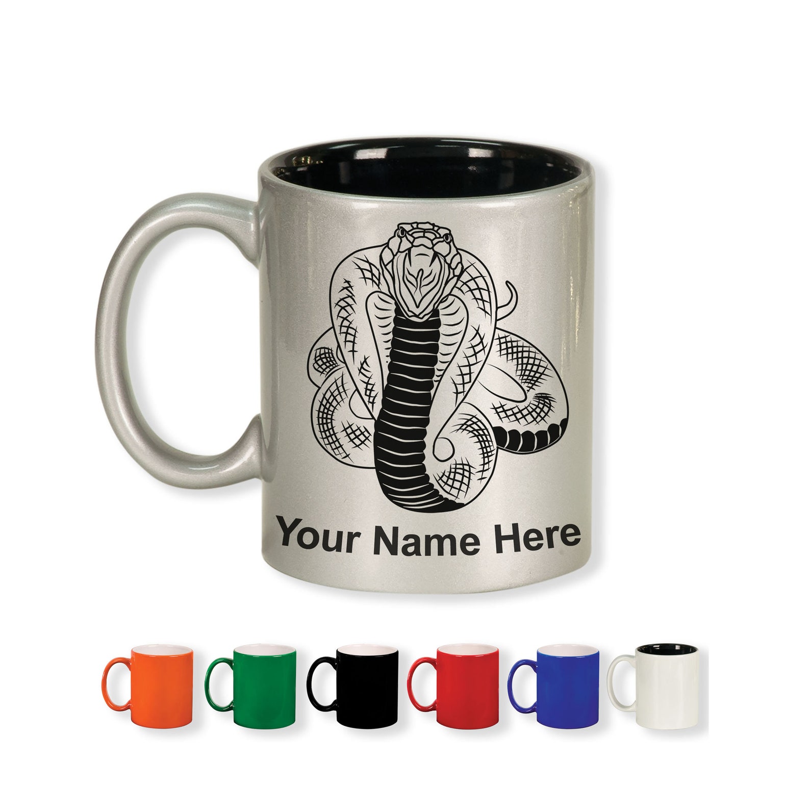 11oz Round Ceramic Coffee Mug Cobra Snake Personalized - Etsy