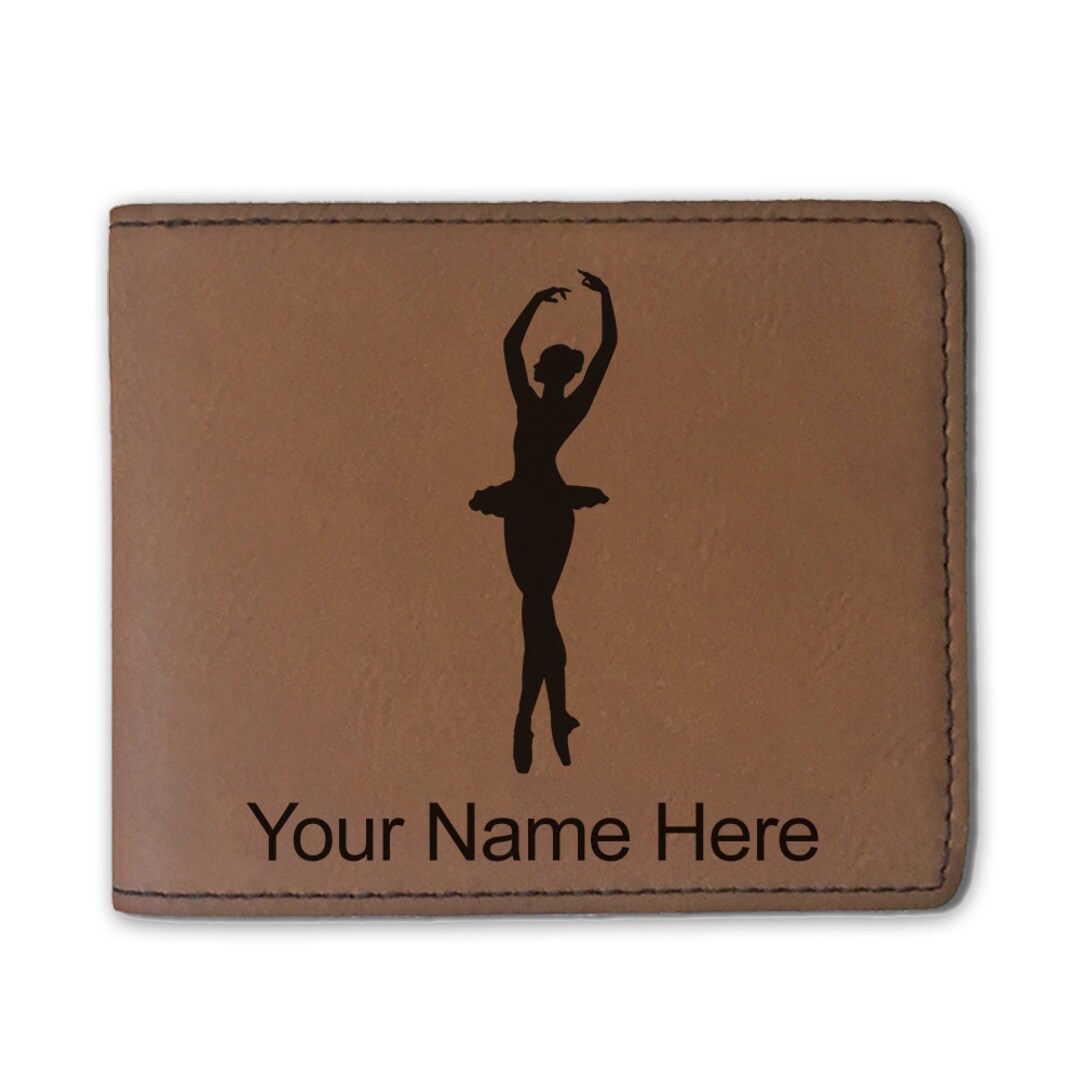 Faux Leather Bi-fold Wallet, ballet Dancer Woman, Personalized ...