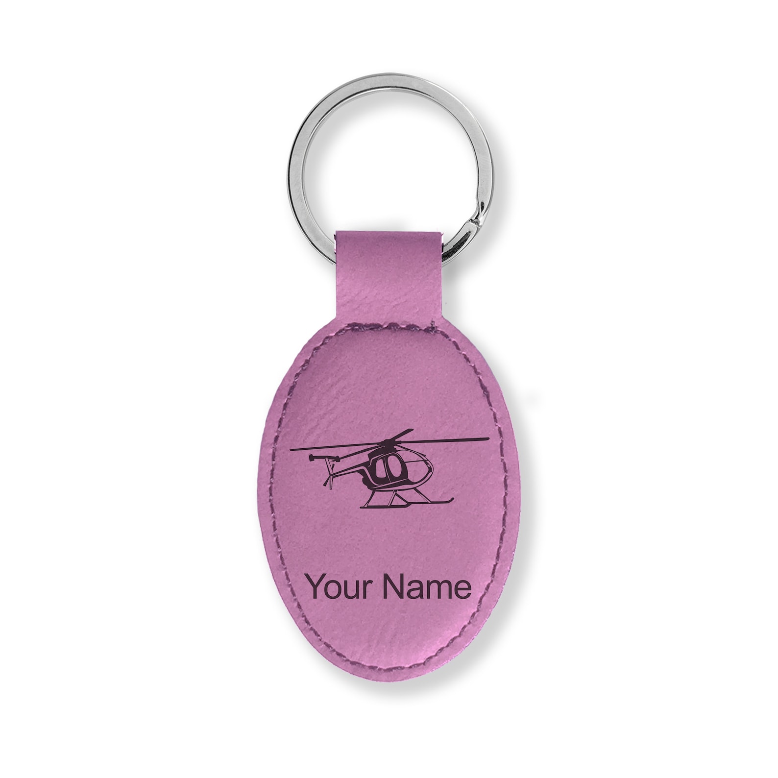 Faux Leather Oval Keychain Helicopter 1 Personalized - Etsy