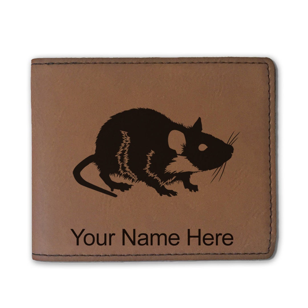 Faux Leather Bi-fold Wallet, rat, Personalized Engraving Included - Etsy