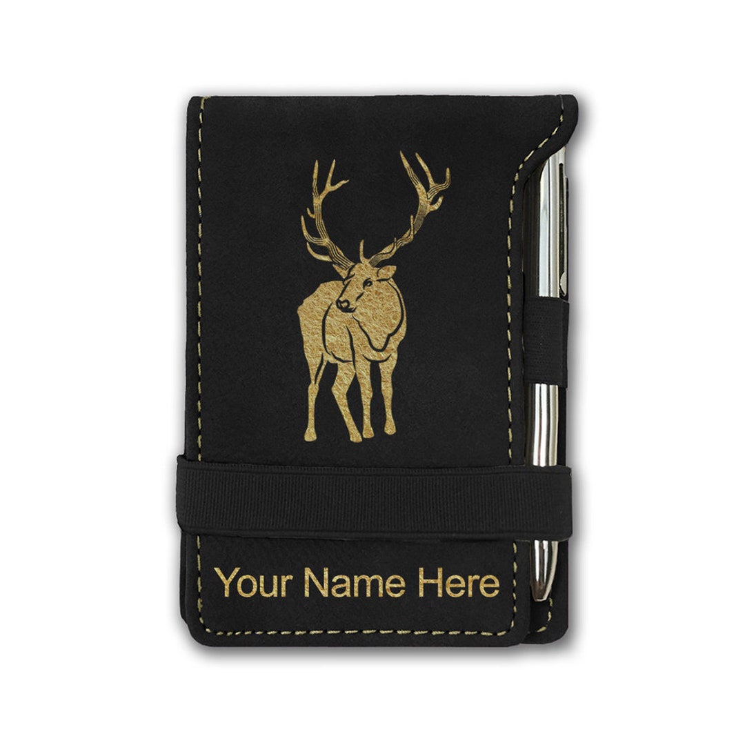 Faux Leather Mini Notepad, Elk, Personalized Engraving Included - Etsy