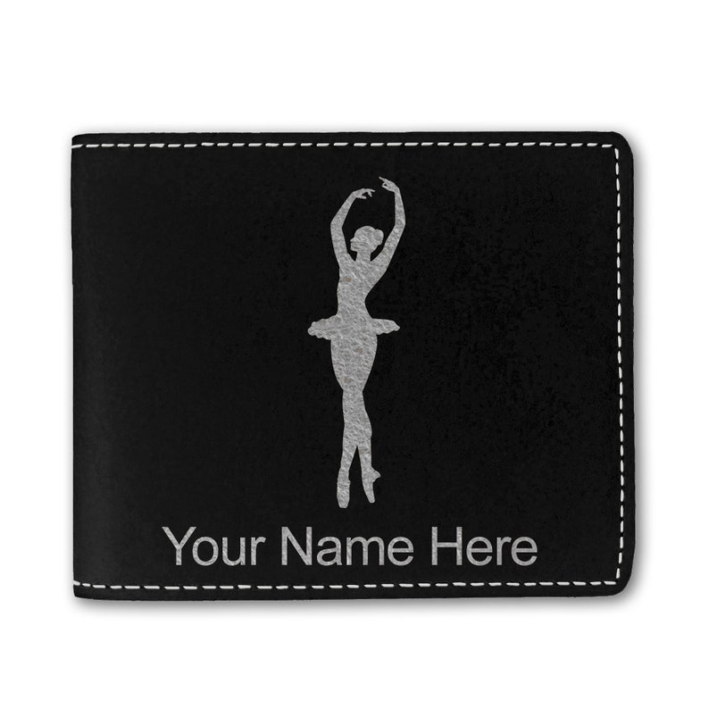 Faux Leather Bi-fold Wallet, ballet Dancer Woman, Personalized ...