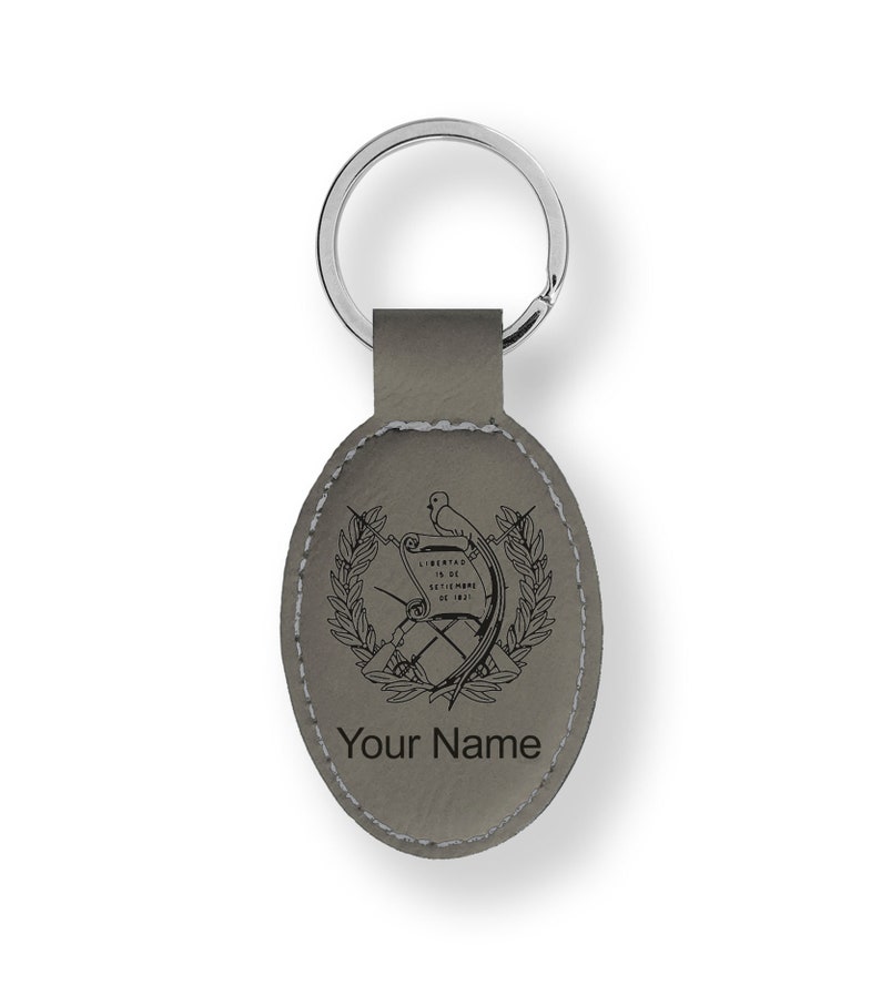 Faux Leather Oval Keychainflag of Guatemala Personalized - Etsy
