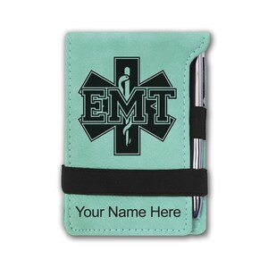 Faux Leather Mini Notepad, emt Emergency Medical Technician ...