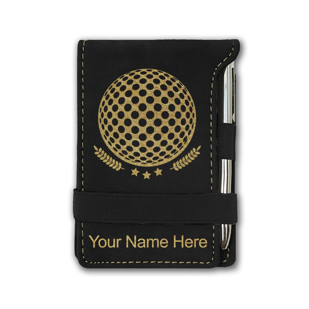 Faux Leather Mini Notepad, Golf Ball, Personalized Engraving Included ...