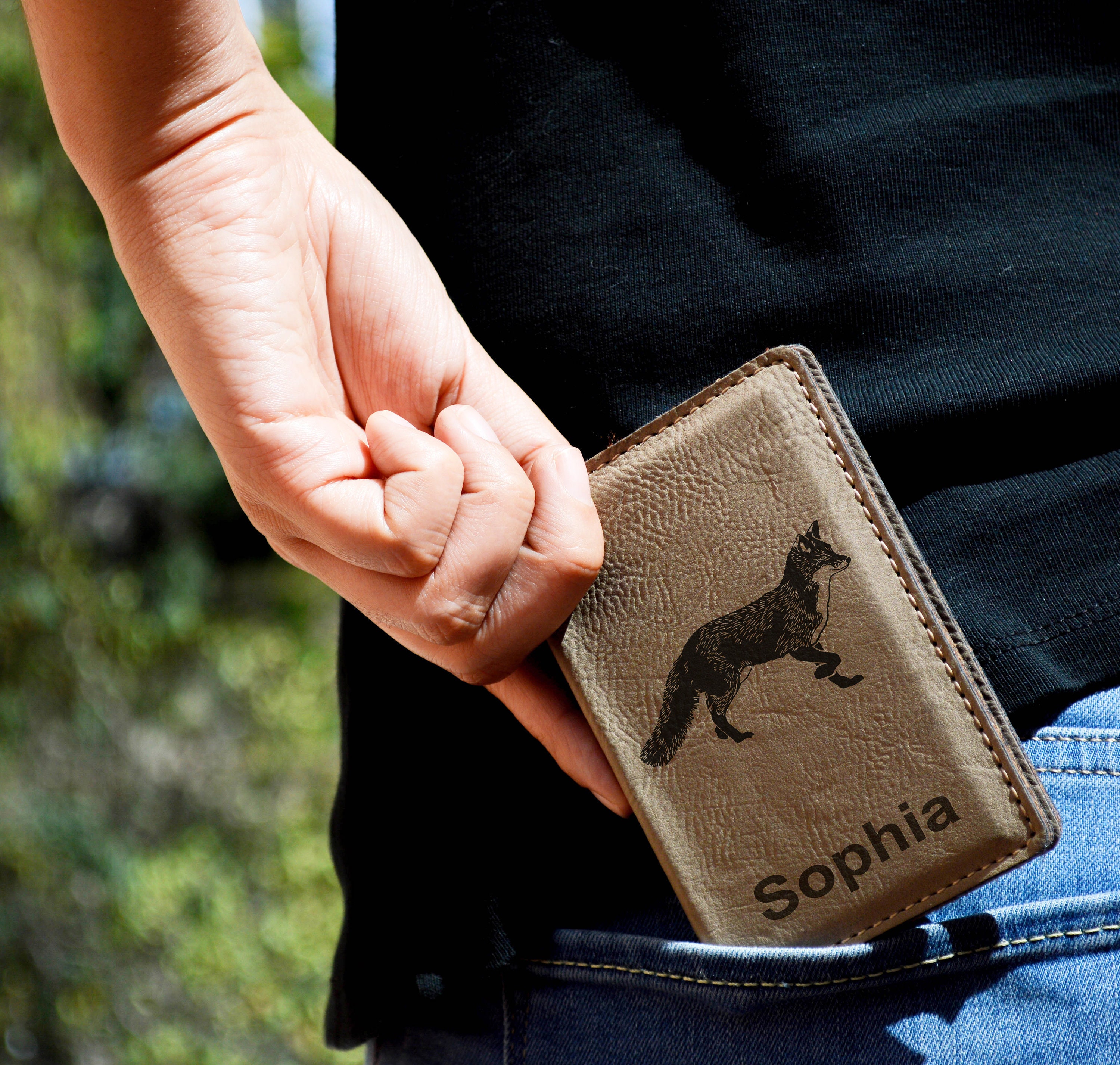 ID Holder Wallet German Shepherd Dog Personalized Engraving | Etsy