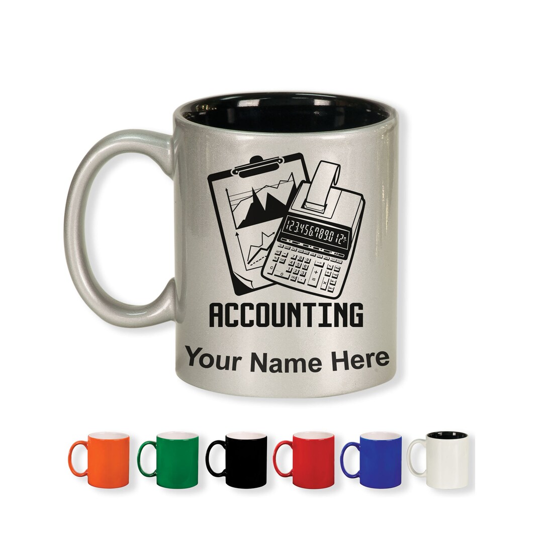 11oz Round Ceramic Coffee Mug, Accounting, Personalized Engraving ...