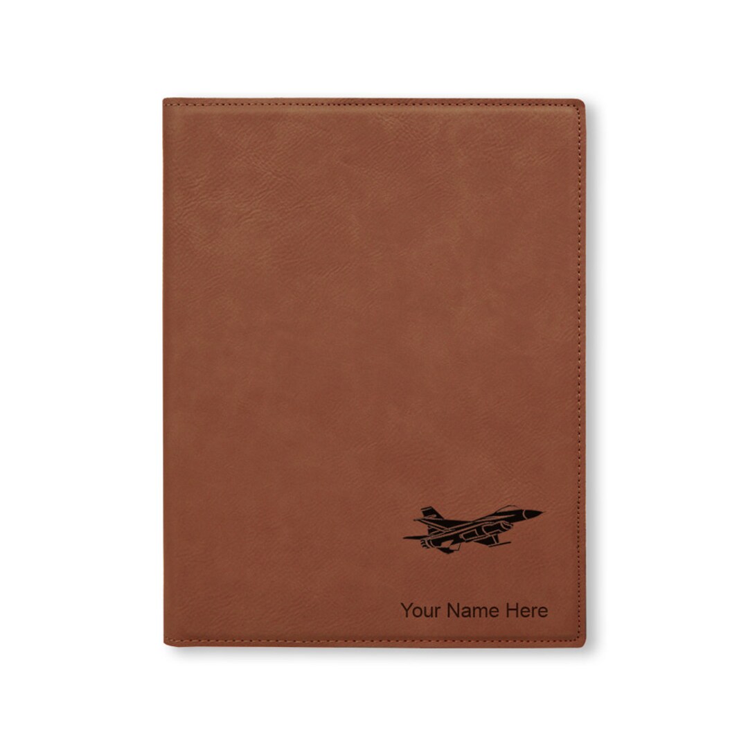 Large 9.5 X 12 Portfolio Notepad, Fighter Jet 1, Personalized Engraving ...