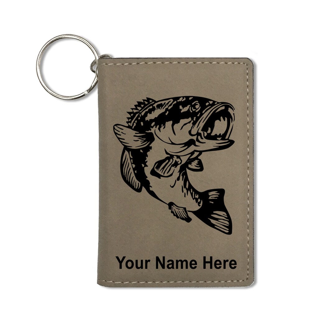 ID Holder Wallet, Bass Fish, Personalized Engraving Included - Etsy