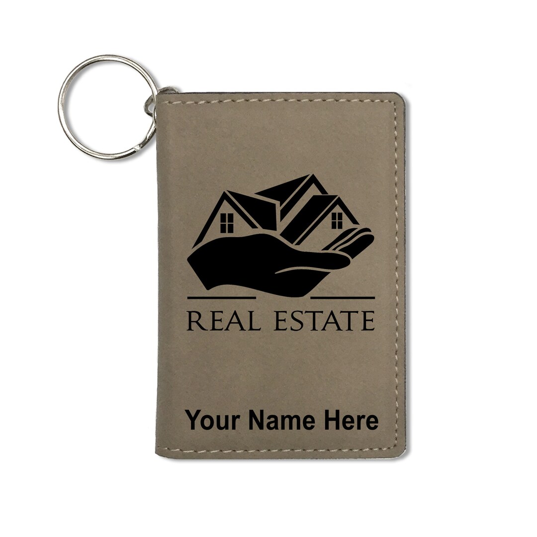 ID Holder Wallet, Real Estate, Personalized Engraving Included - Etsy