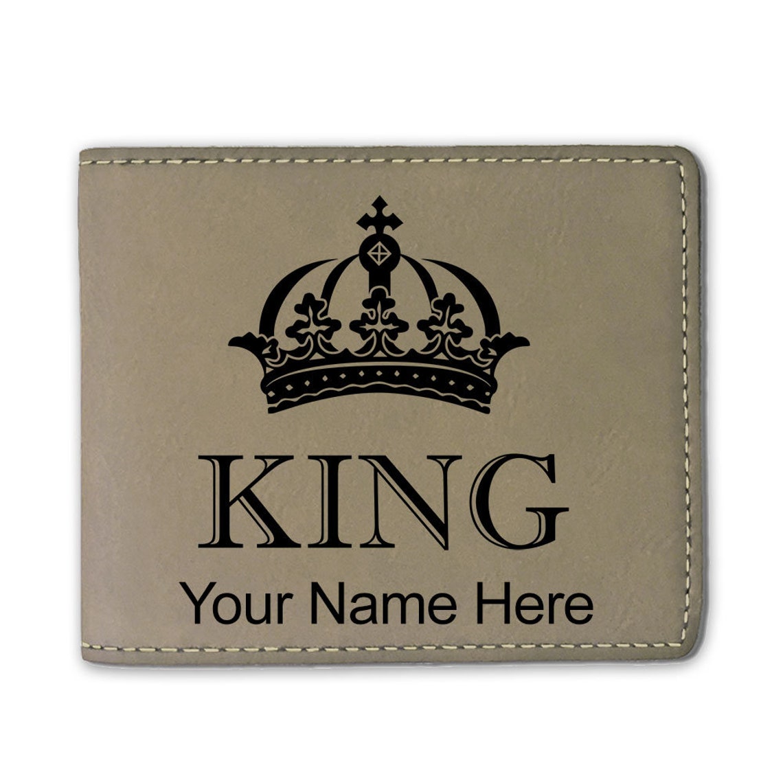 Faux Leather Bi-fold Wallet King Crown Personalized - Etsy
