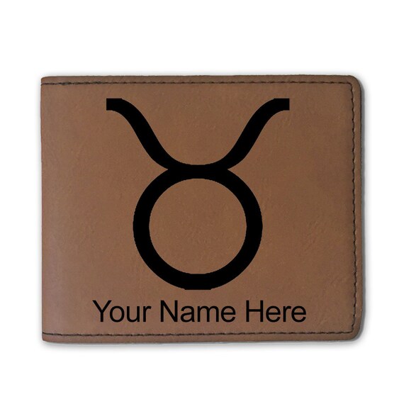 Faux Leather Bi-fold Wallet Zodiac Sign Taurus Personalized | Etsy