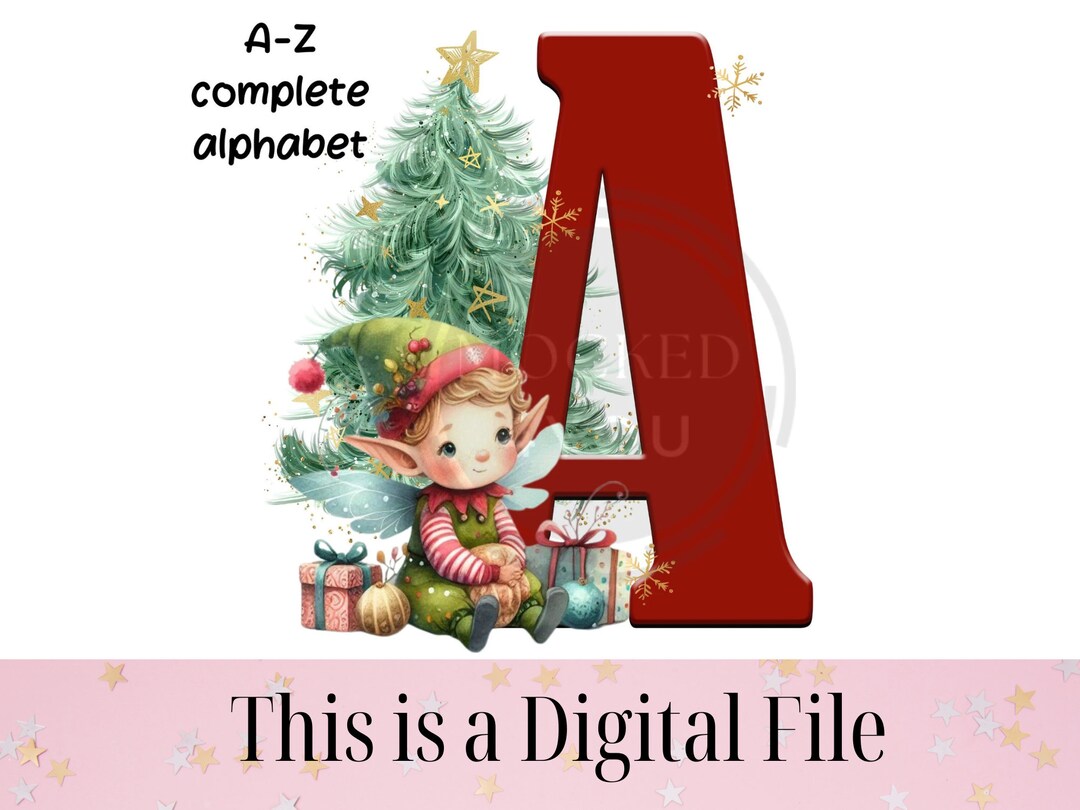 Christmas Elf Alphabet A-Z - Digital Sublimation Ready High Quality ...