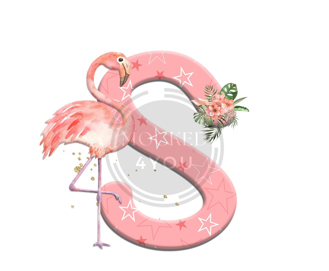 Flamingo Alphabet Digital Sublimation Ready High Quality Instant ...