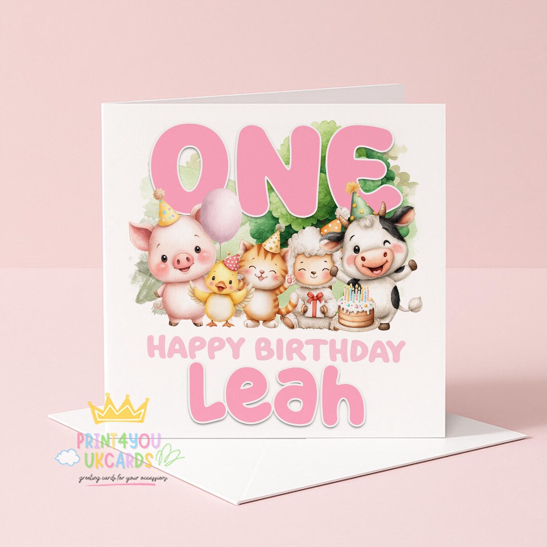 Personalised Farm Birthday Card Any Age Cute Animal Birthday Card, Card ...