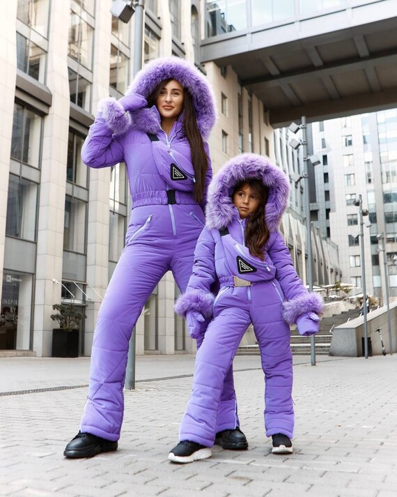 Women and Children Ski Jumpsuit Mittens and Bag Overall Winter Suit Snowboard Jacket Warm Pants Etsy Canada