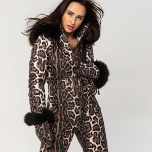 Leopard Women Ski Jumpsuit for Women and Children Kids Snowsuit ...
