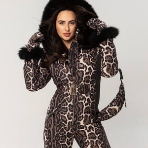 Leopard Women Ski Jumpsuit for Women and Children Kids Snowsuit ...
