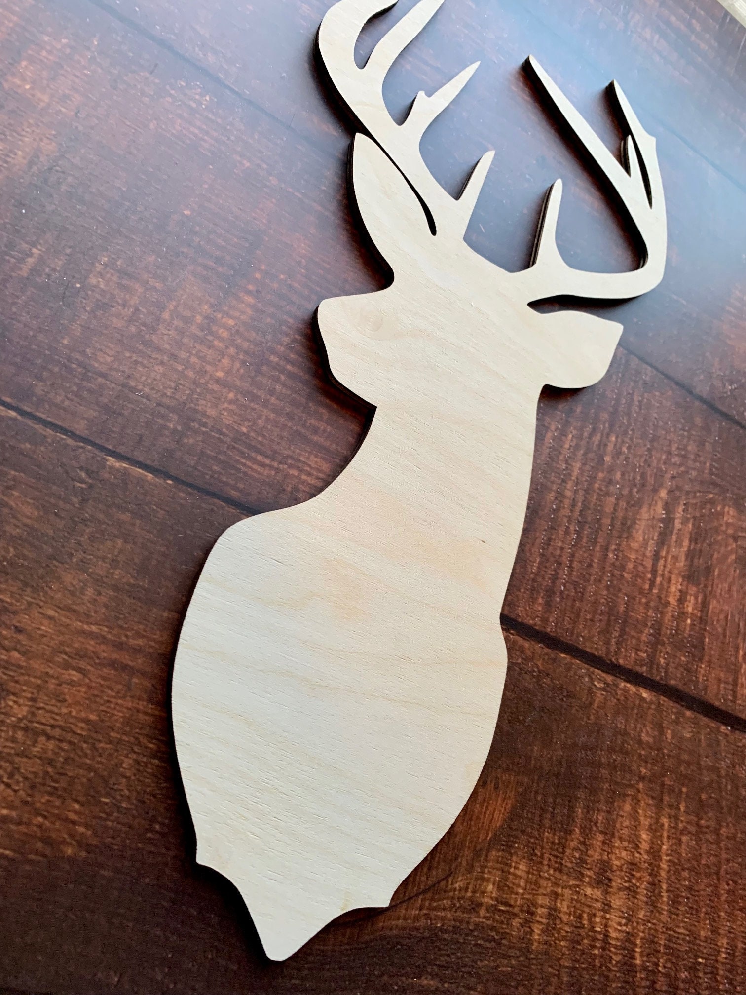 Deer Head Wood Blank Cut Out - Etsy